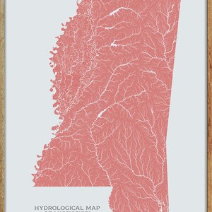 Mississippi Hydrological Map of Rivers and Lakes, Mississippi Rivers ...