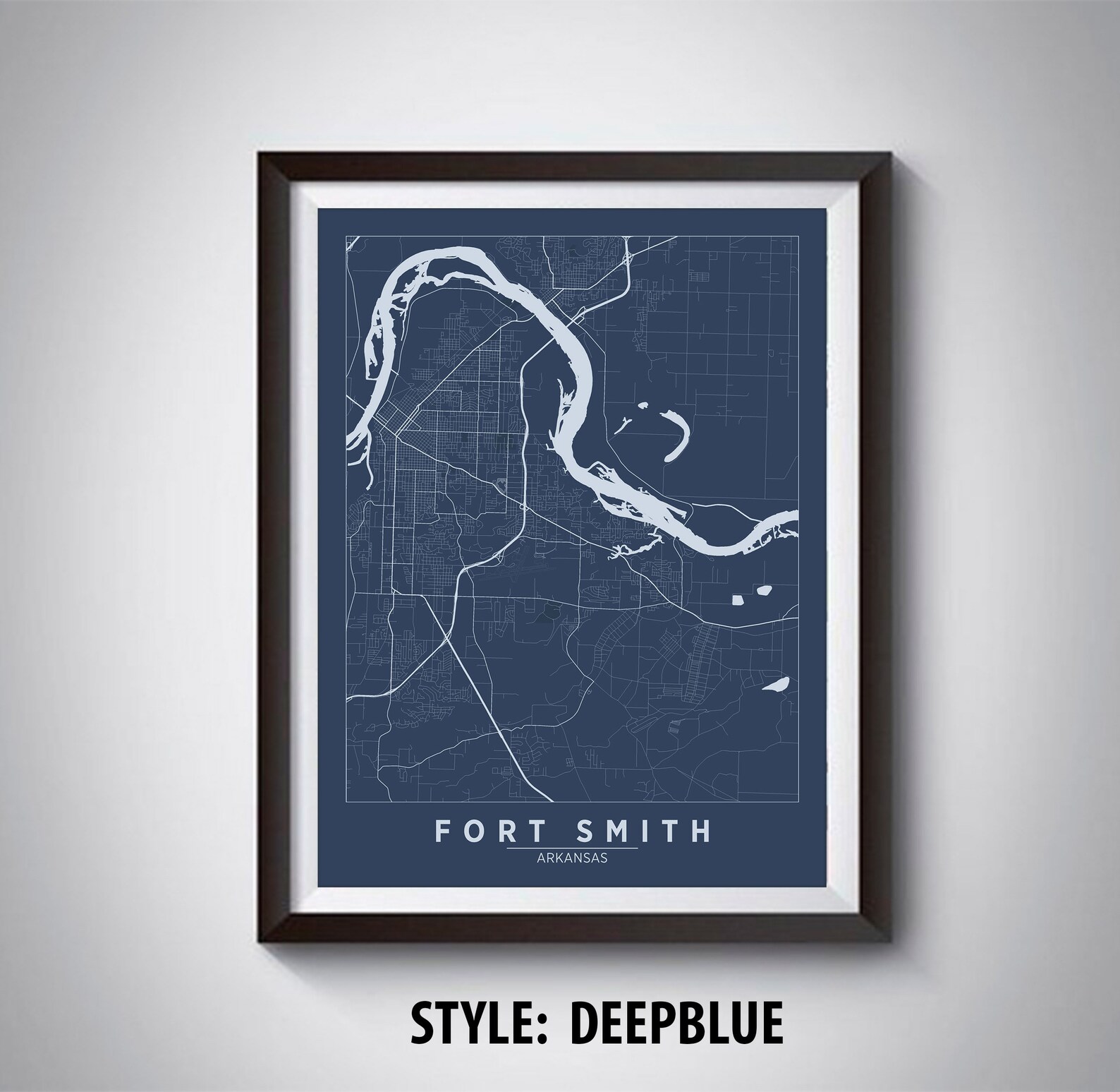 Map of Fort Smith, AR Fort Smith Map Fort Smith Poster Office Décor ...