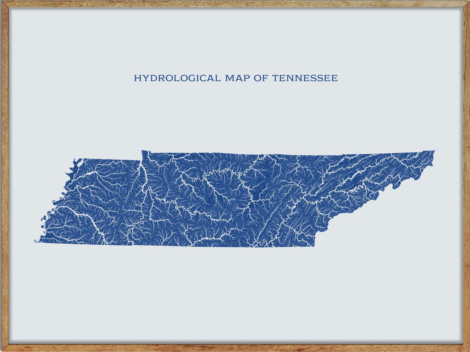 Tennessee Hydrological Map of Rivers and Lakes Tennessee | Etsy