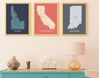 State Map Art Print - Etsy