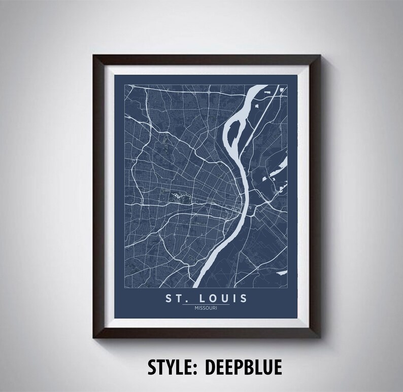 Map of St. Louis MO St. Louis Map St. Louis Poster - Etsy