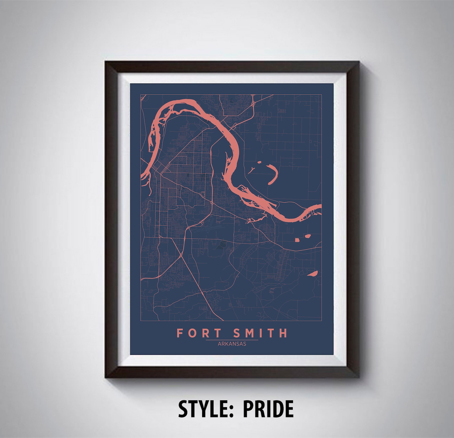 Map of Fort Smith, AR Fort Smith Map Fort Smith Poster Office Décor ...