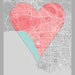 I LOVE LA Street Poster Map. Los Angeles Heart Map. City Street Map of ...