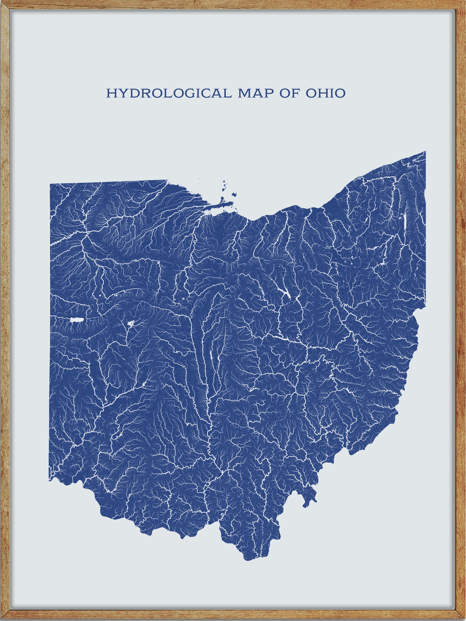 Ohio Rivers and Lakes Hydrological Map Poster - Etsy
