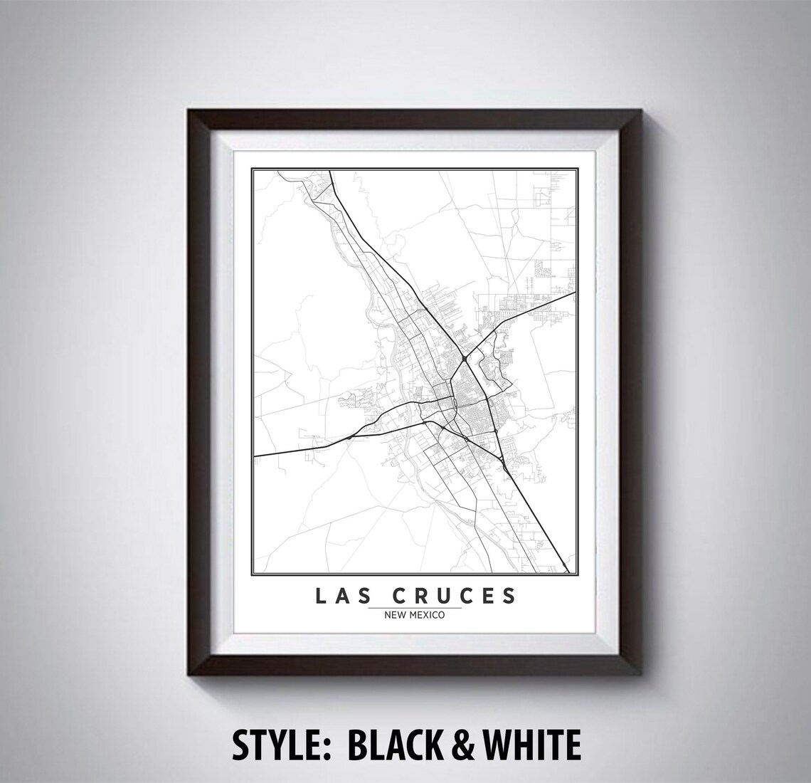 Map of Las Cruces NM Las Cruces Map Las Cruces Poster | Etsy