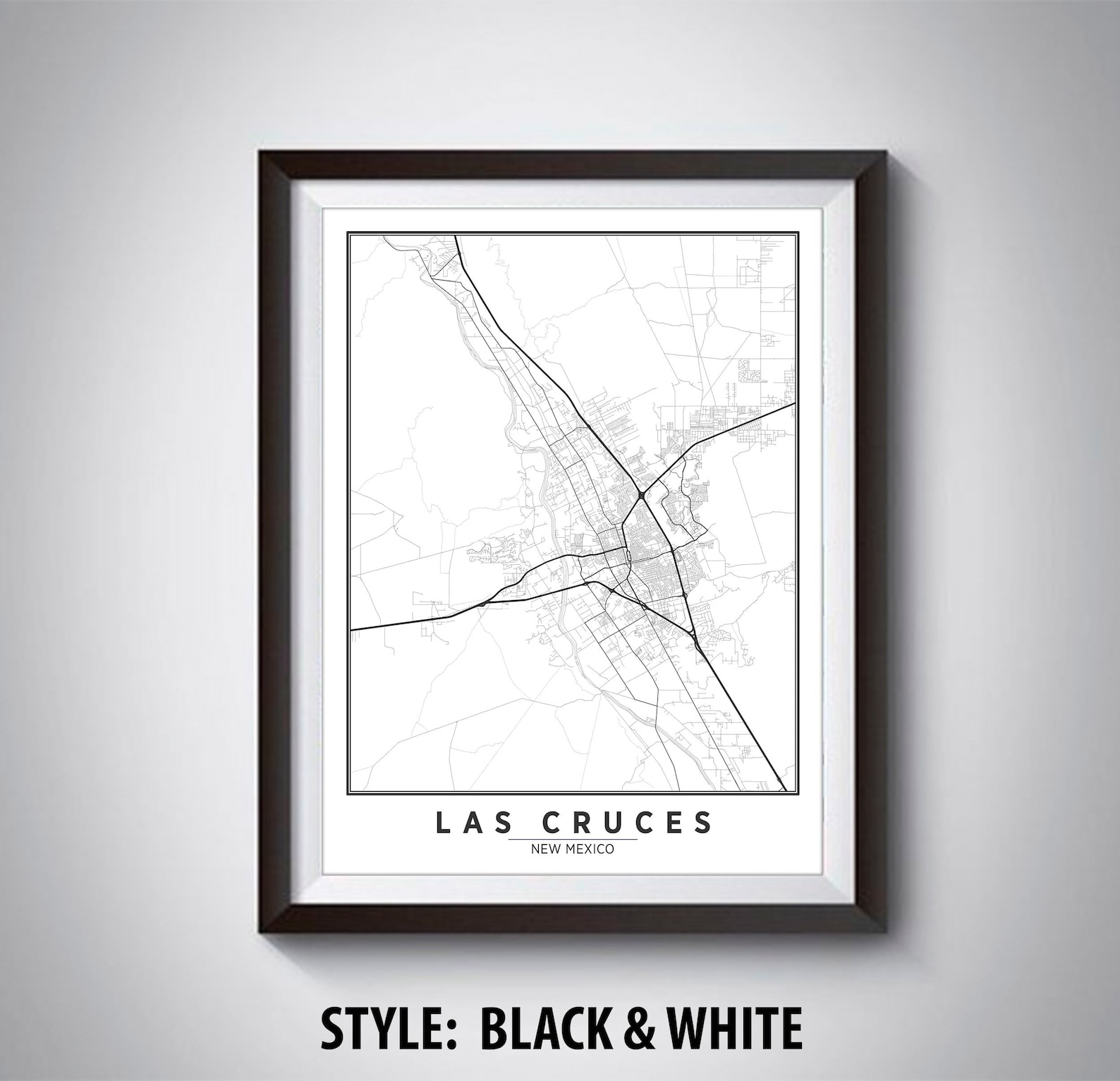Map of Las Cruces NM Las Cruces Map Las Cruces Poster | Etsy