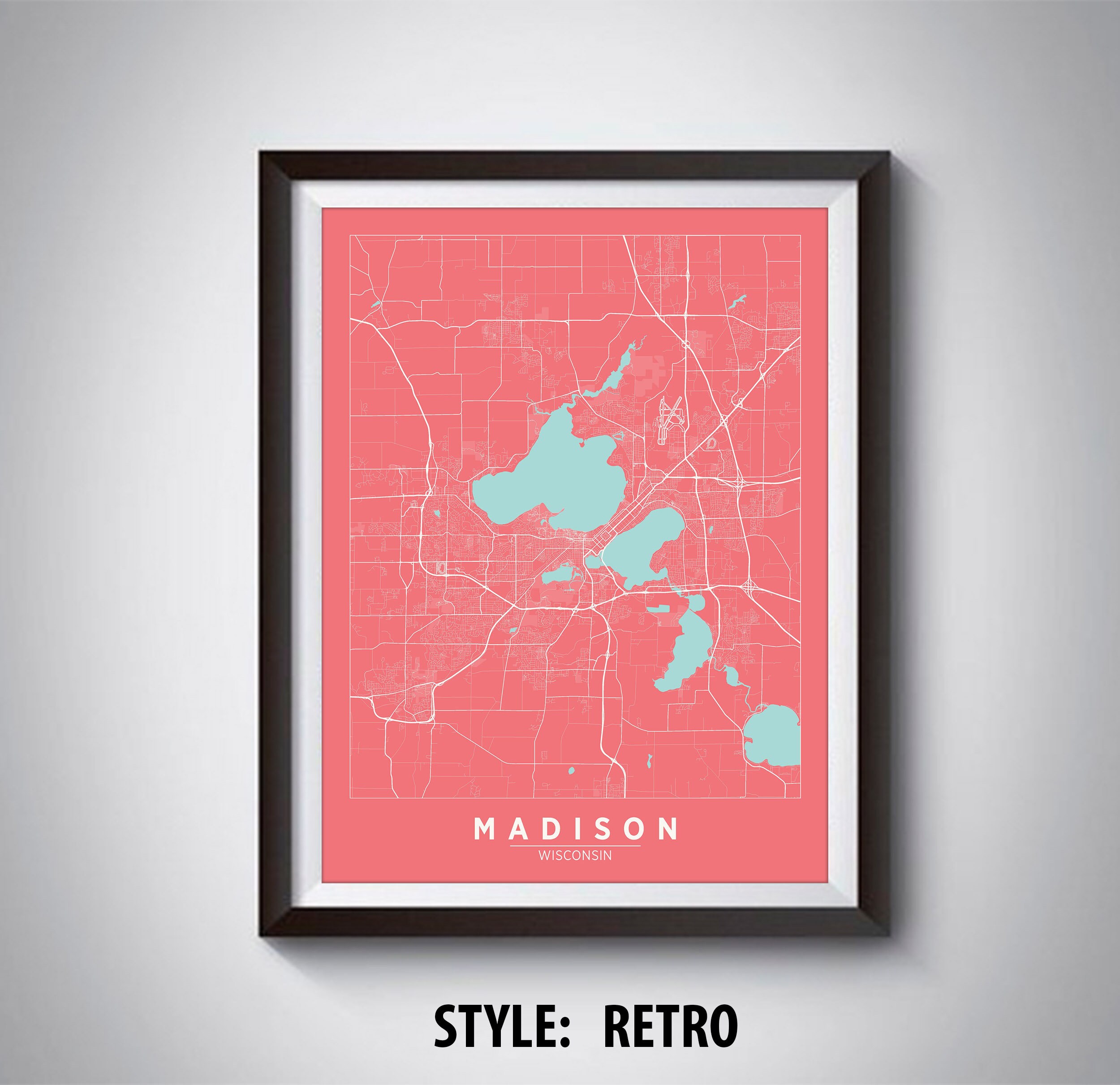 Map of Madison WI Madison Map Madison Poster Office - Etsy