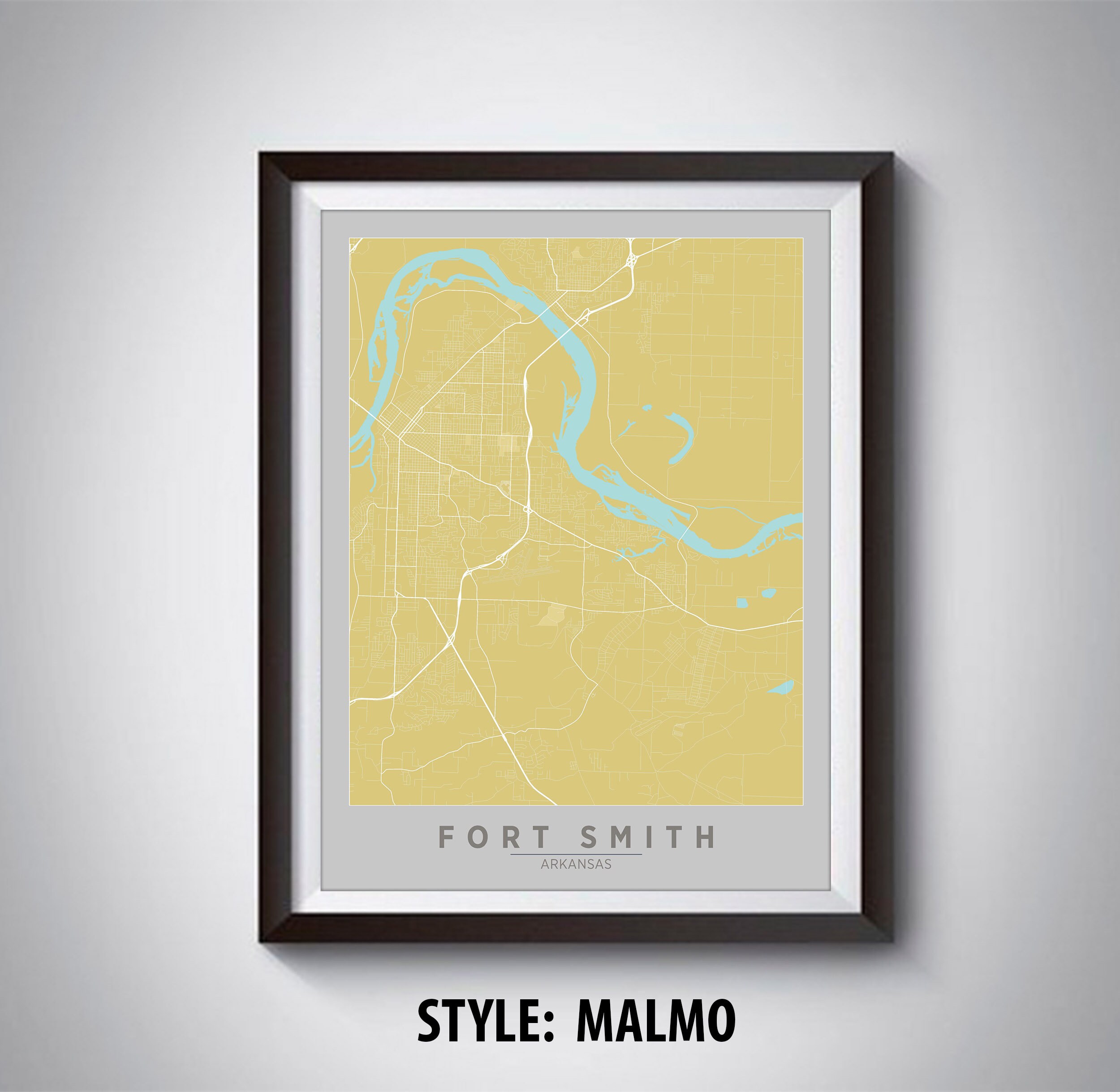 Map of Fort Smith AR Fort Smith Map Fort Smith Poster | Etsy