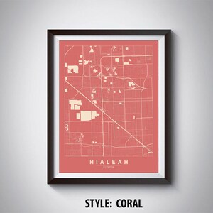 Map of Hialeah, FL - Hialeah Map - Hialeah Poster - Office Décor - Wall ...