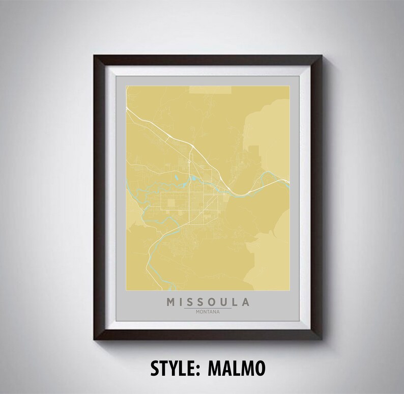 Map of Missoula MT Missoula Map Missoula Poster Office - Etsy