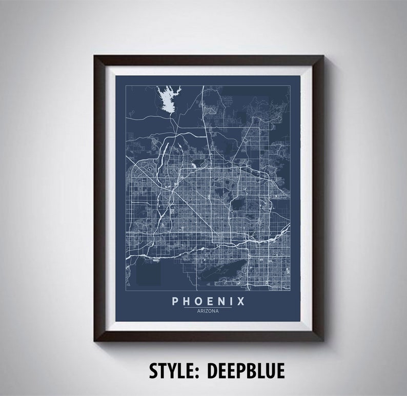 Map of Phoenix Arizona Phoenix Map Phoenix Poster | Etsy