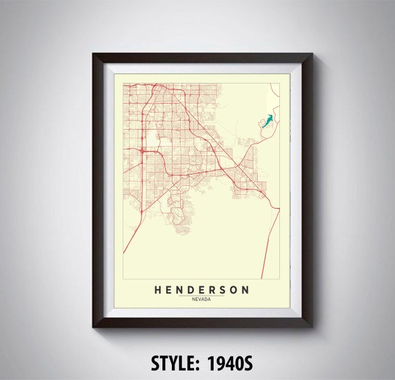 Map of Henderson NV Henderson Map Henderson Poster - Etsy