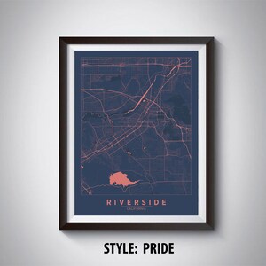 Map of Riverside, CA - Riverside Map - Riverside Poster - Office Décor ...