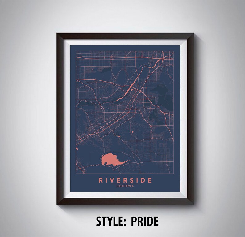Map of Riverside CA Riverside Map Riverside Poster - Etsy