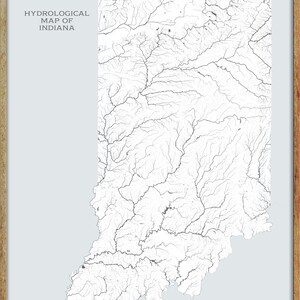Indiana Rivers and Lakes Map: Hydrological Poster - Etsy