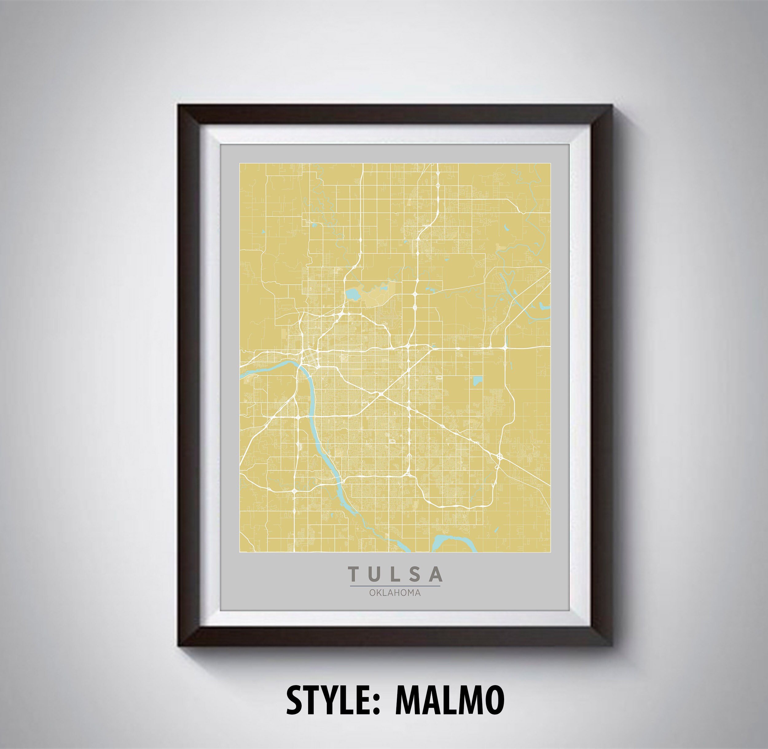 Map of Tulsa OK Tulsa Map Tulsa Poster Office Décor - Etsy