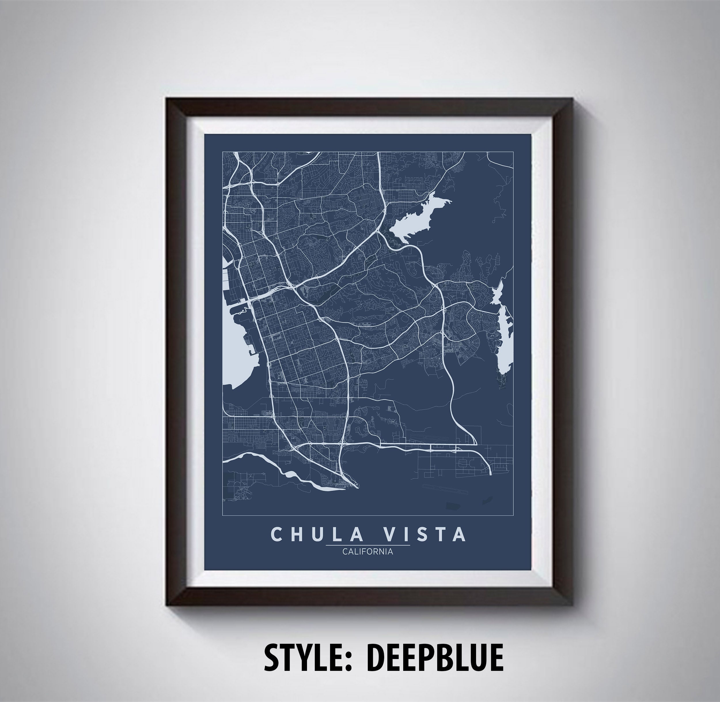Map of Chula Vista CA Chula Vista Map Chula Vista Poster - Etsy