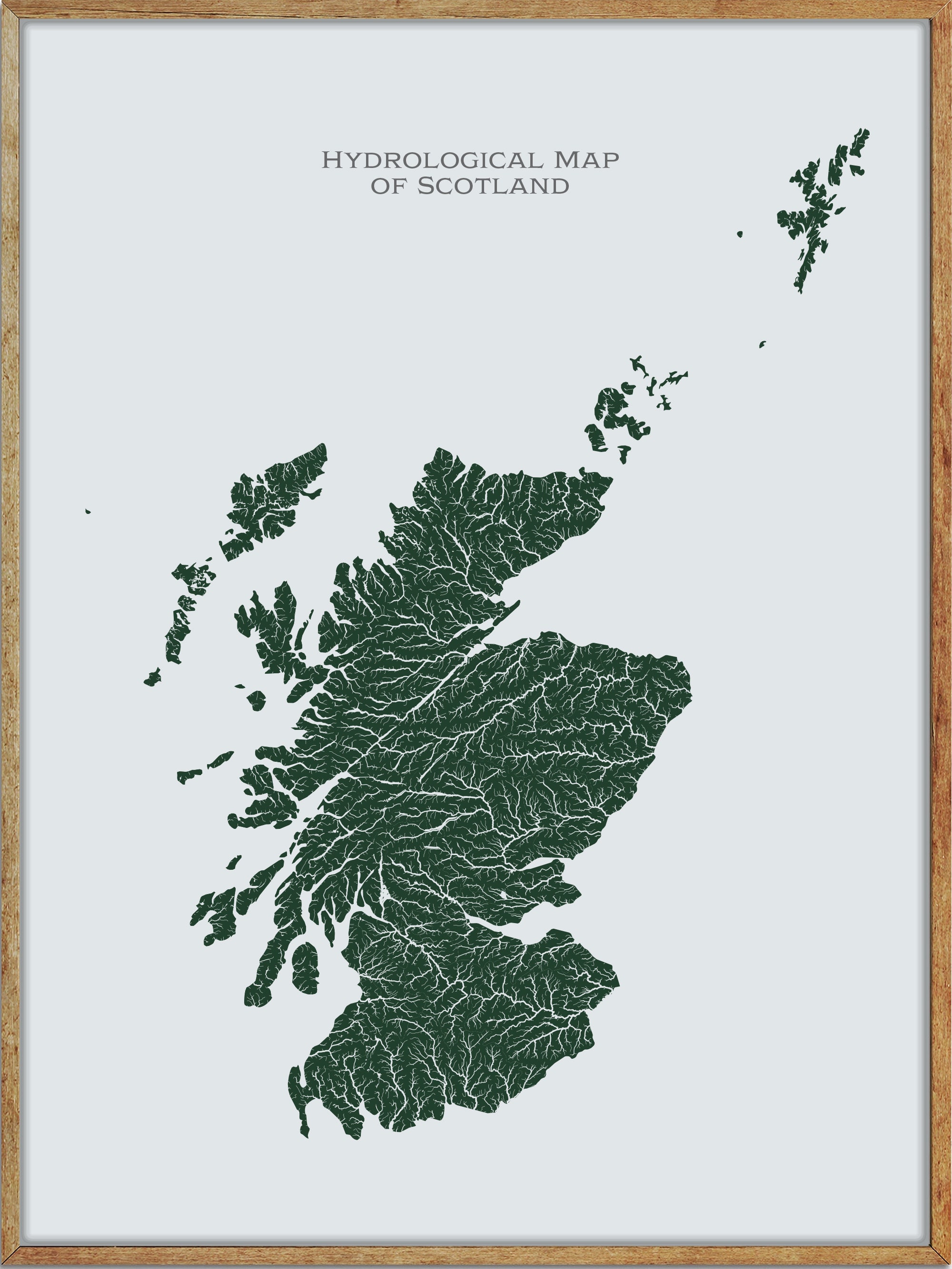 Hydrological Map of the Scotland Rivers and Lakes Print | Etsy