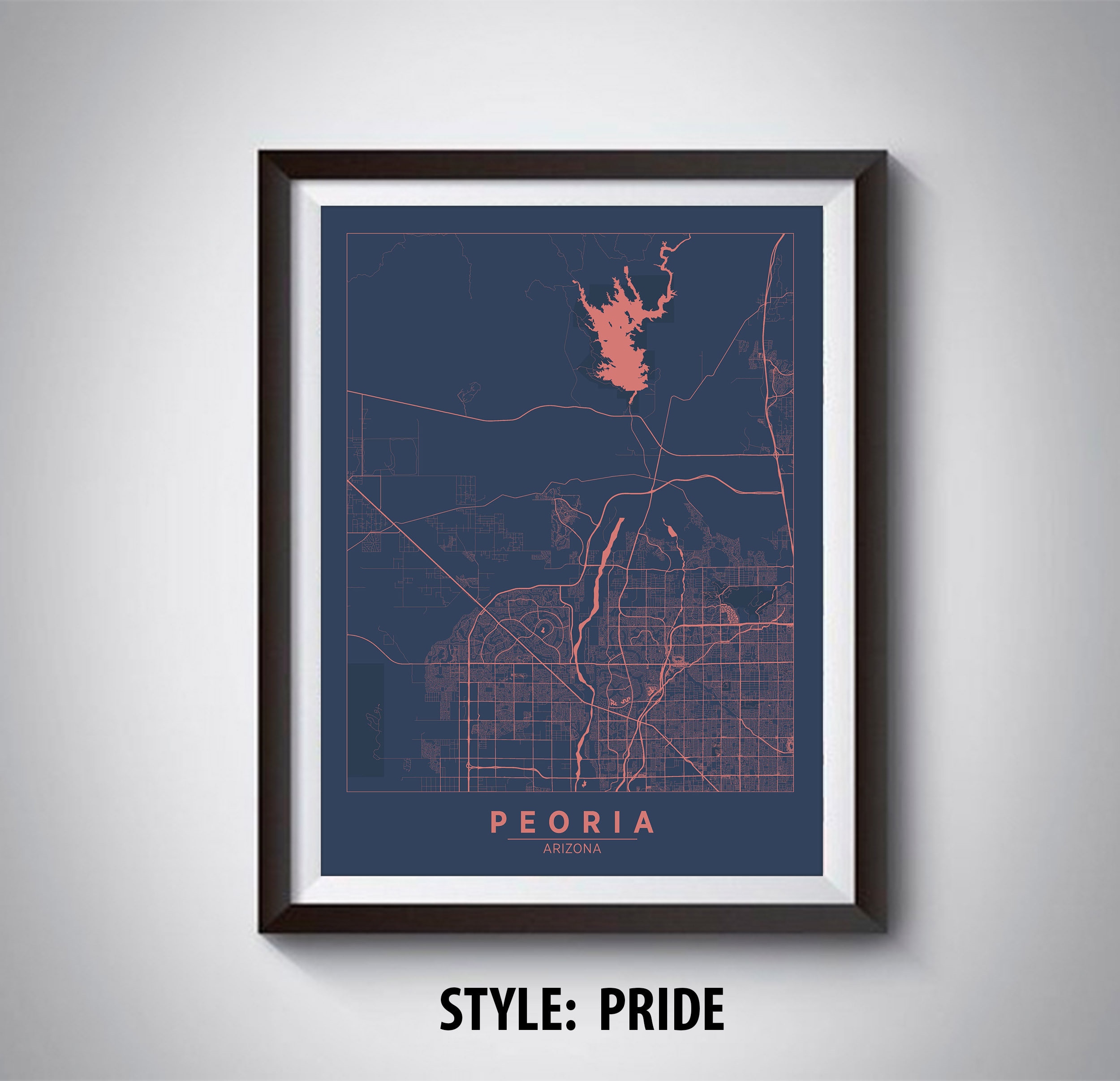 Map of Peoria AZ Peoria Map Peoria Poster Office Décor - Etsy