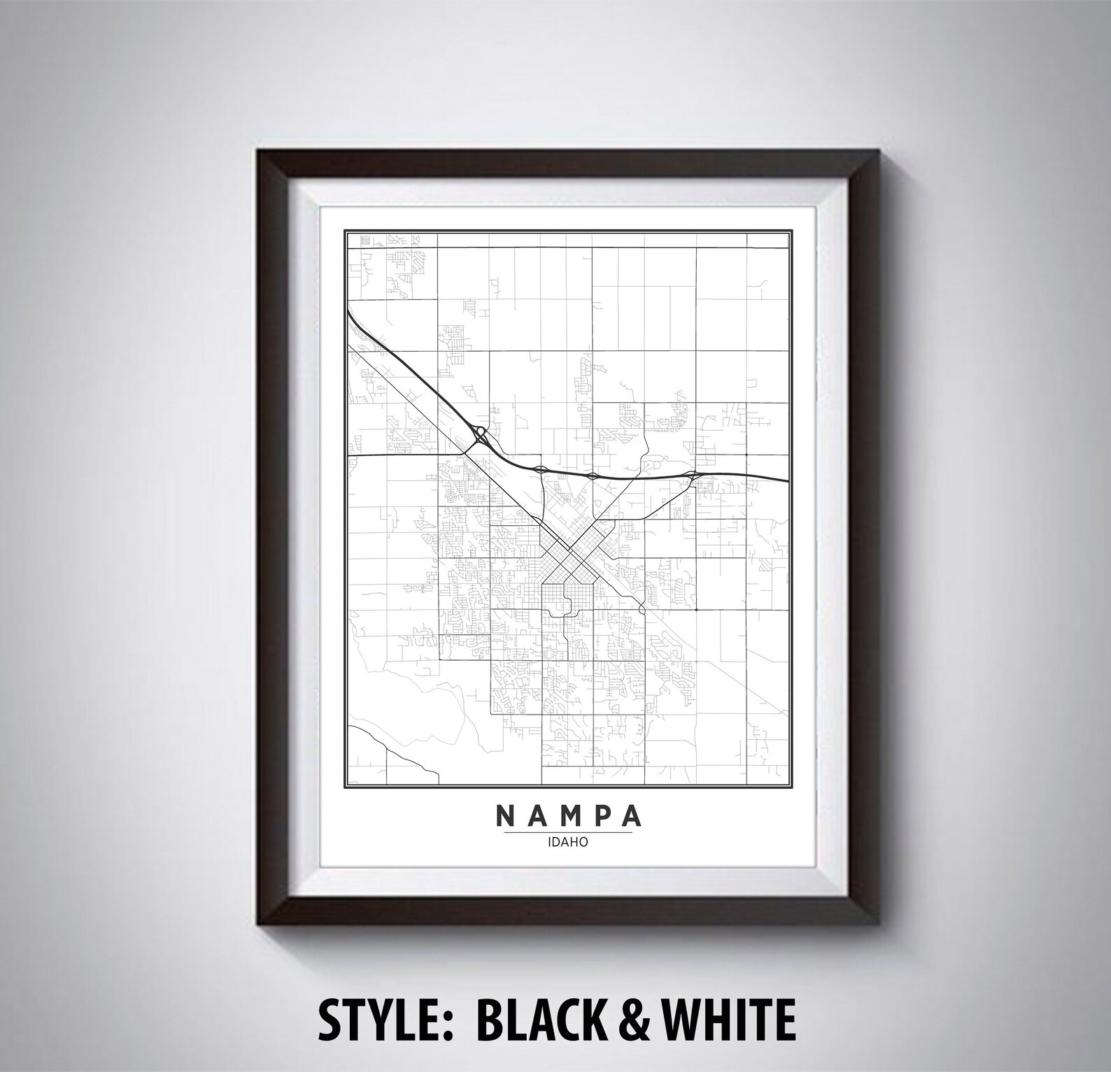 Map of Nampa ID Nampa Map Nampa Poster Office Décor | Etsy