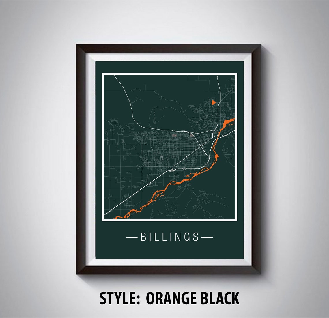 Map of Billings MT Billings Map Billings Poster Office - Etsy
