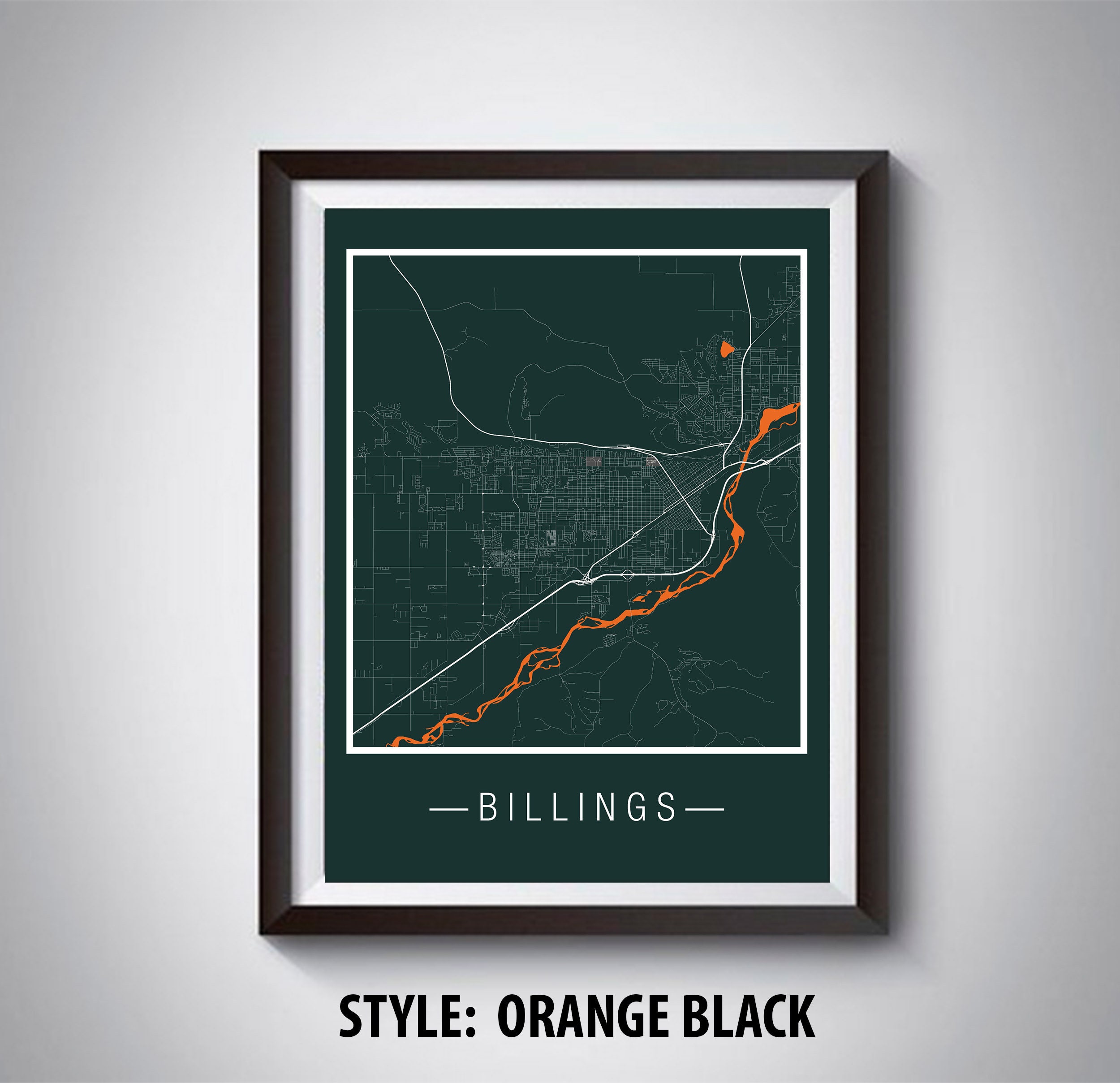 Map of Billings MT Billings Map Billings Poster Office - Etsy
