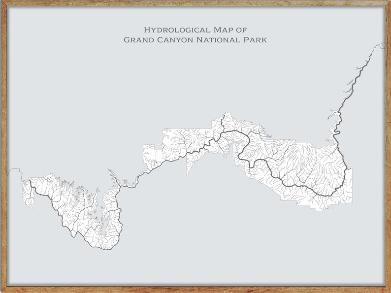 Grand Canyon National Park Hydrological Map of Rivers and | Etsy