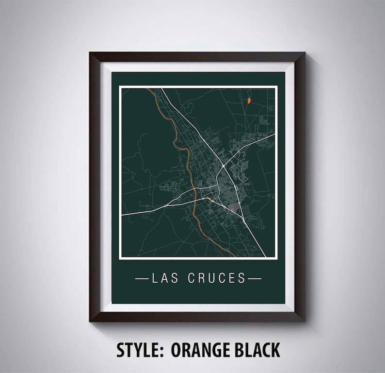 Map of Las Cruces NM Las Cruces Map Las Cruces Poster | Etsy