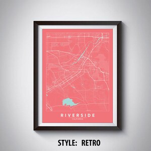 Map of Riverside, CA - Riverside Map - Riverside Poster - Office Décor ...