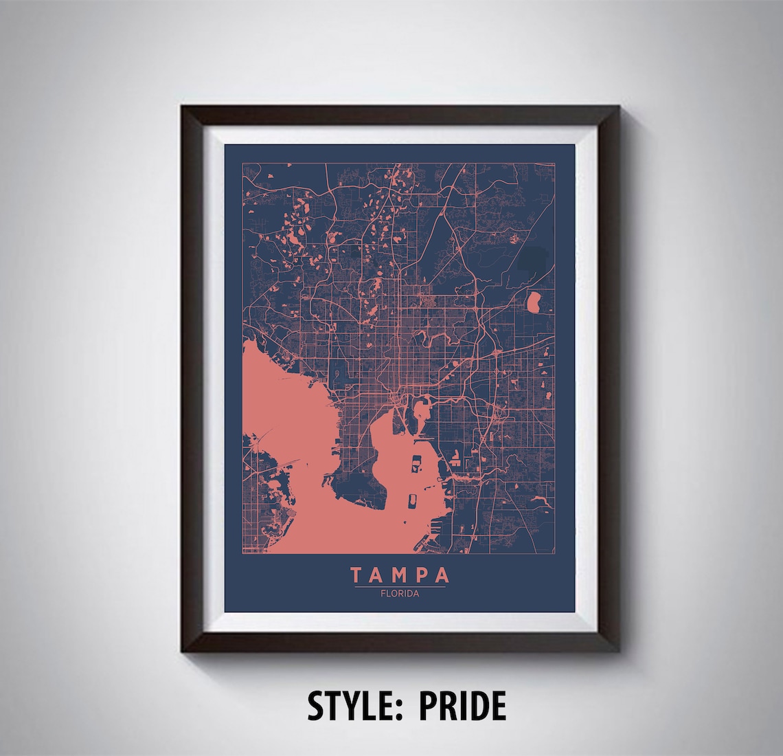 Map of Tampa FL Tampa Map Tampa Poster Office Décor - Etsy
