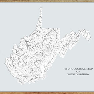 West Virginia Hydrological Map of Rivers and Lakes, West Virginias ...