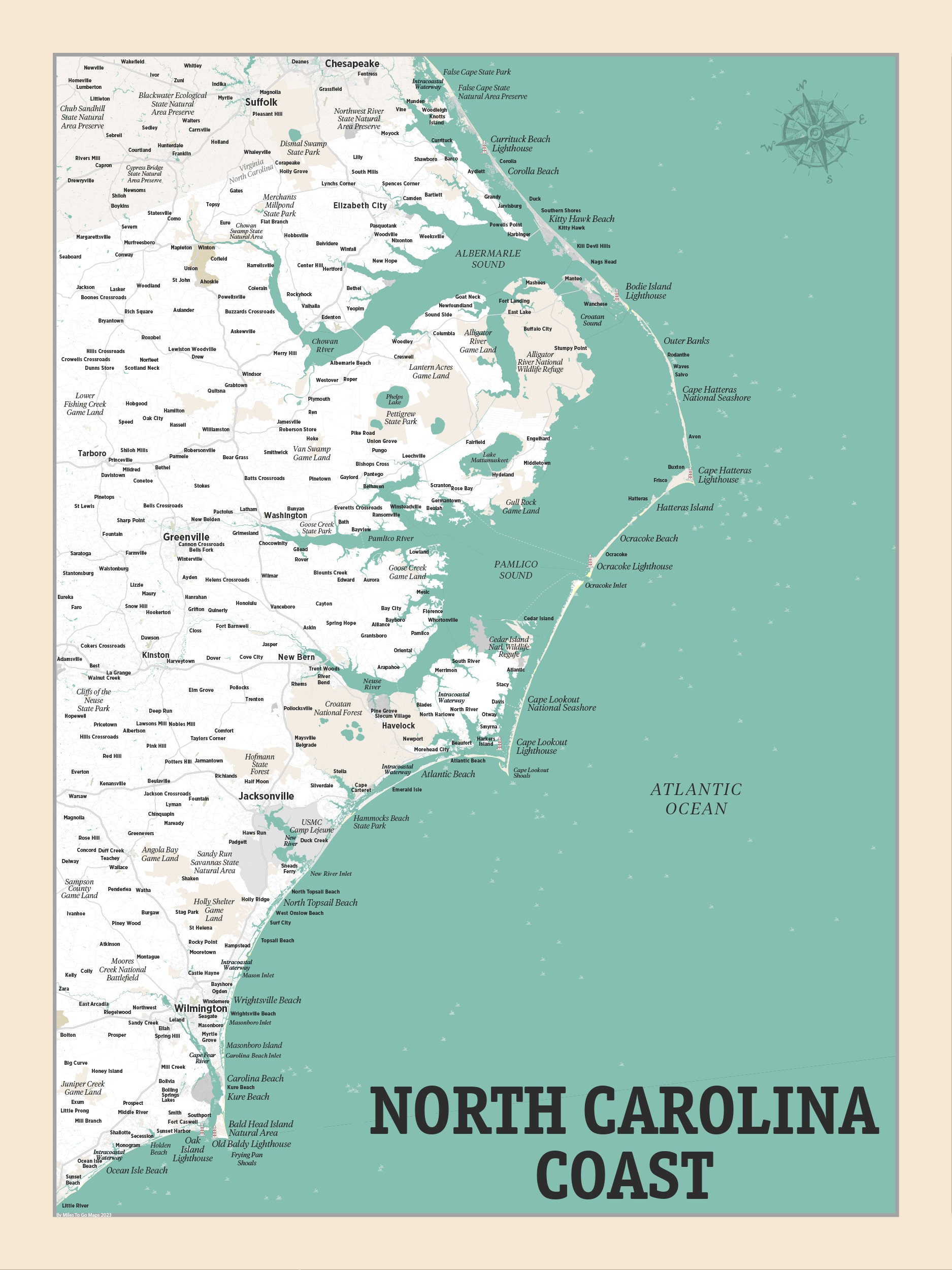 Map Of North Carolina Coast Beaches Classic USGS Wrightsville Beach