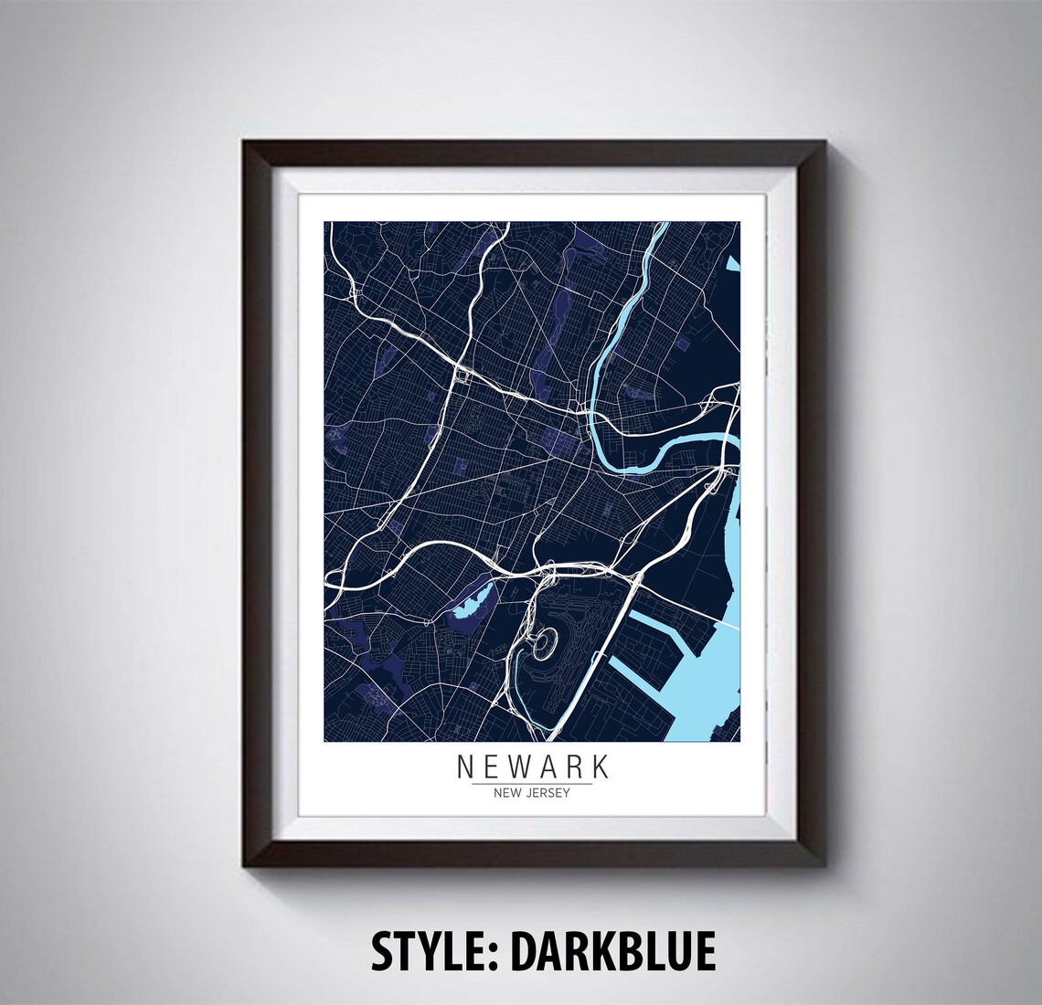 Map of Newark NJ Newark Map Newark Poster Office Décor | Etsy