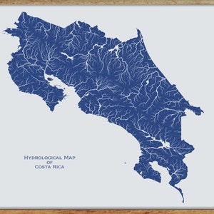 Costa Rica Hydrological Map of Rivers and Lakes, Costa Rica Rivers ...