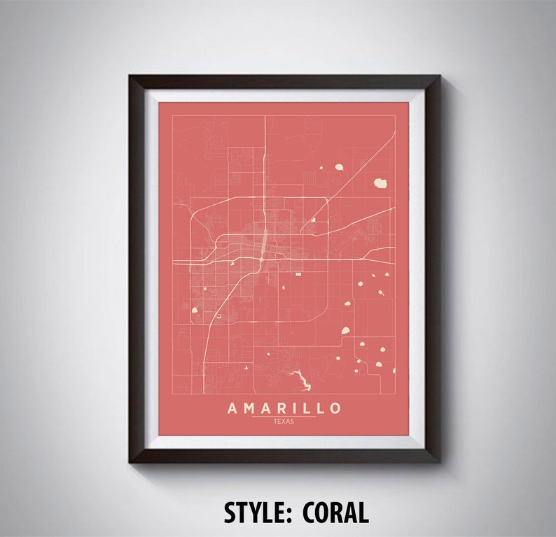 Map of Amarillo TX Amarillo Map Amarillo Poster Office - Etsy