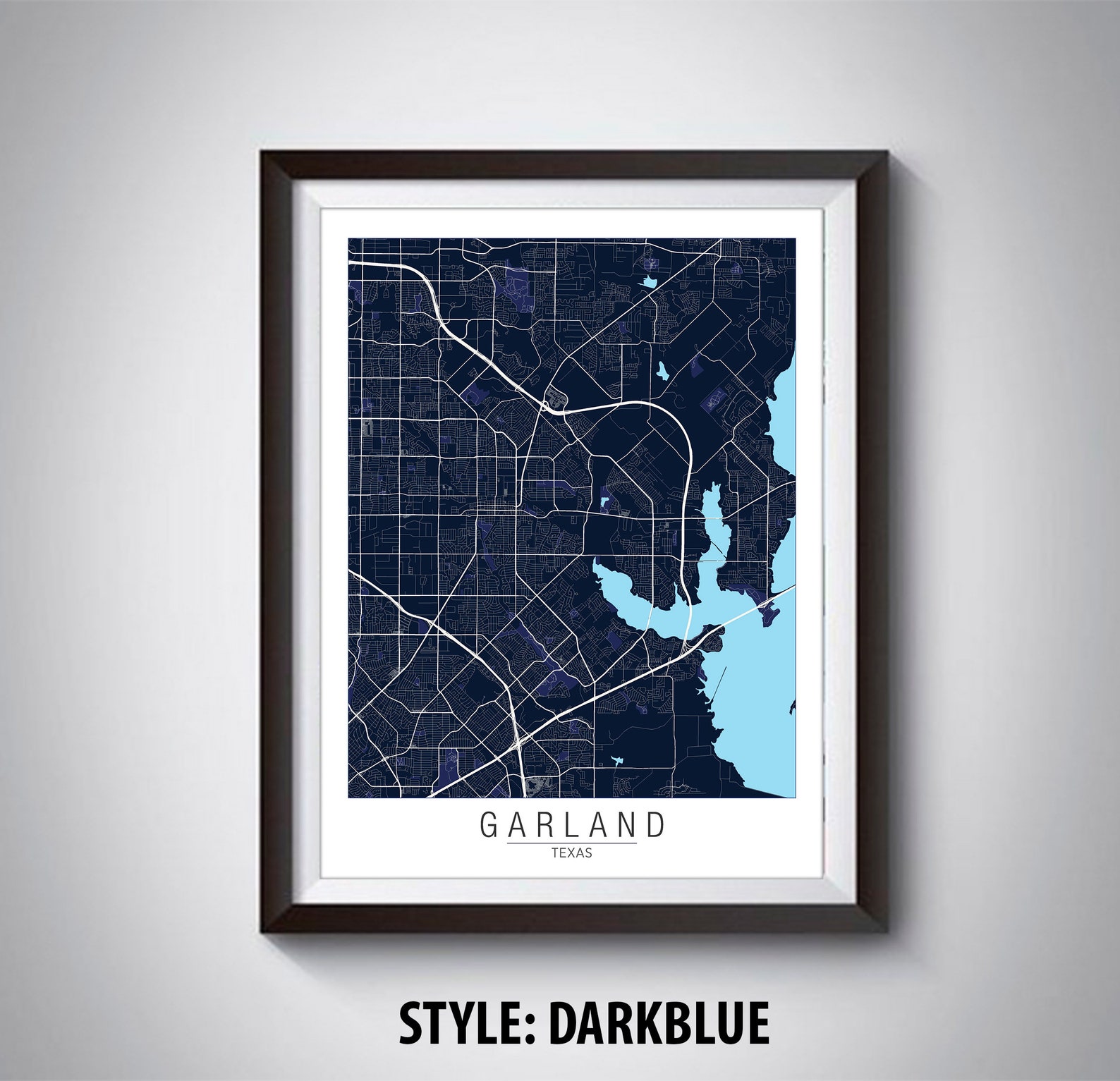 Map of Garland TX Garland Map Garland Poster Office - Etsy