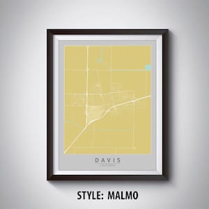 Map of Davis, CA - Davis Map - Davis Poster - Office Décor - Wall Art ...