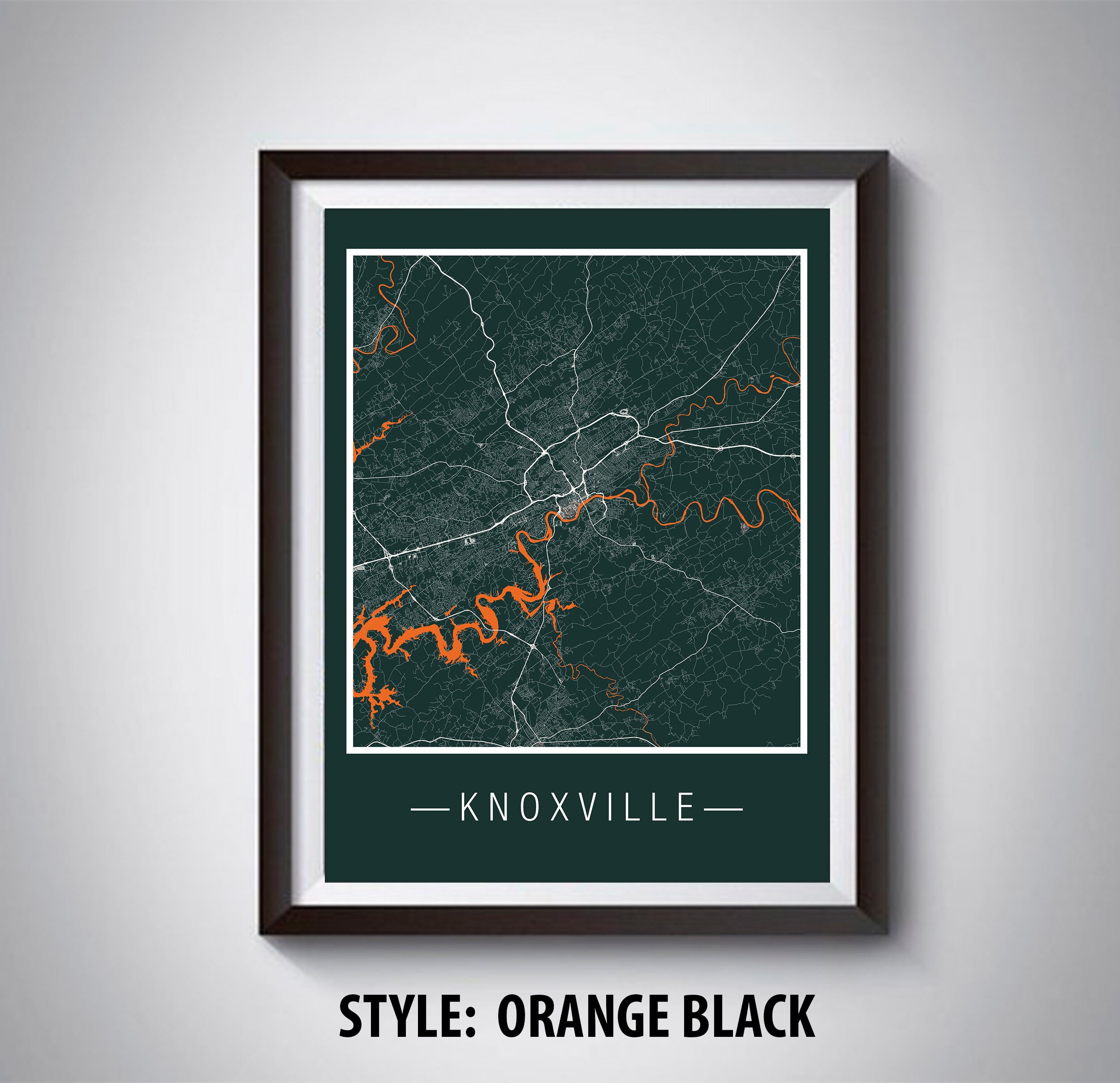 Map of Knoxville TN Knoxville Map Knoxville Poster - Etsy