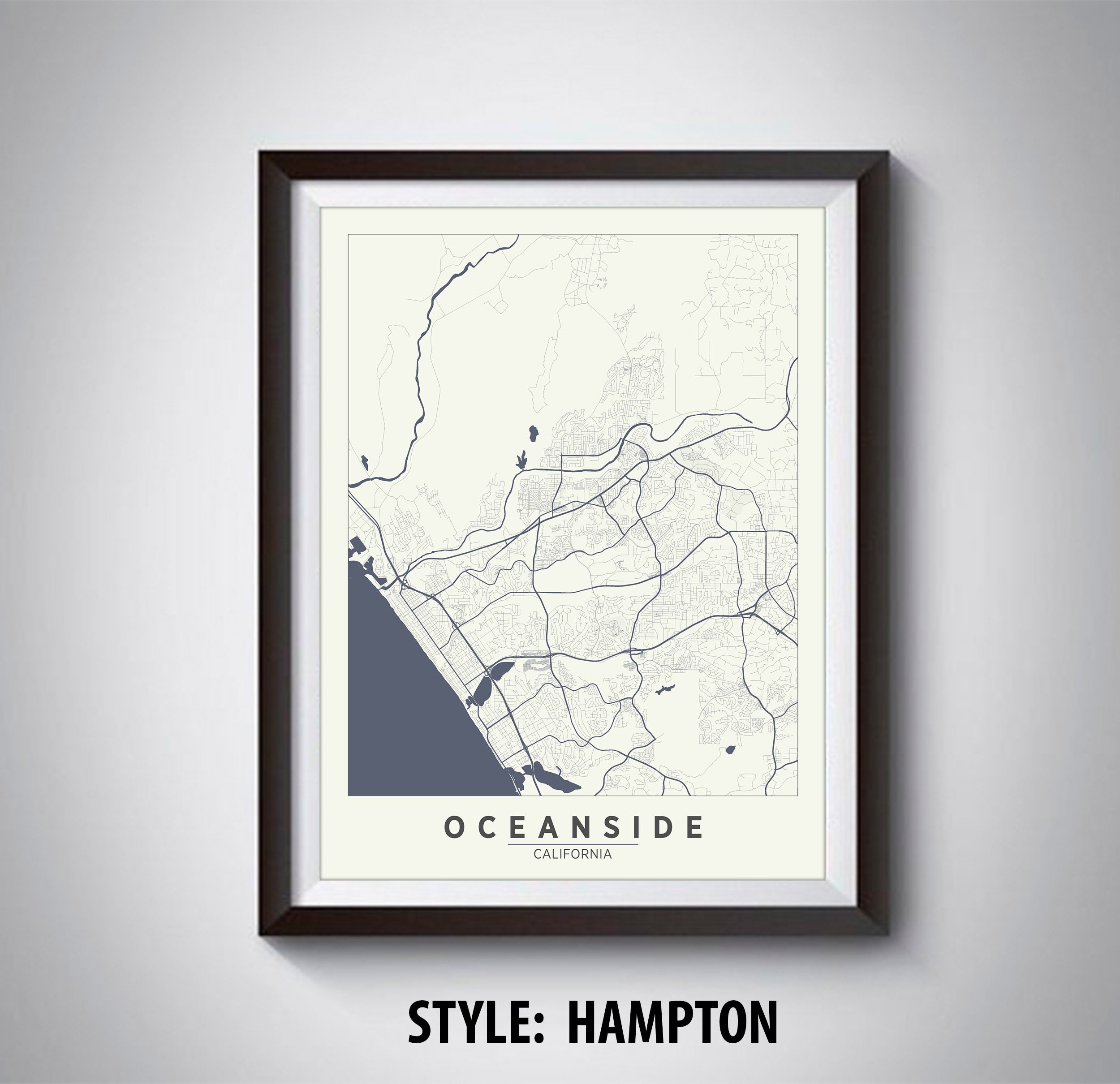 Map of Oceanside CA Oceanside Map Oceanside Poster - Etsy