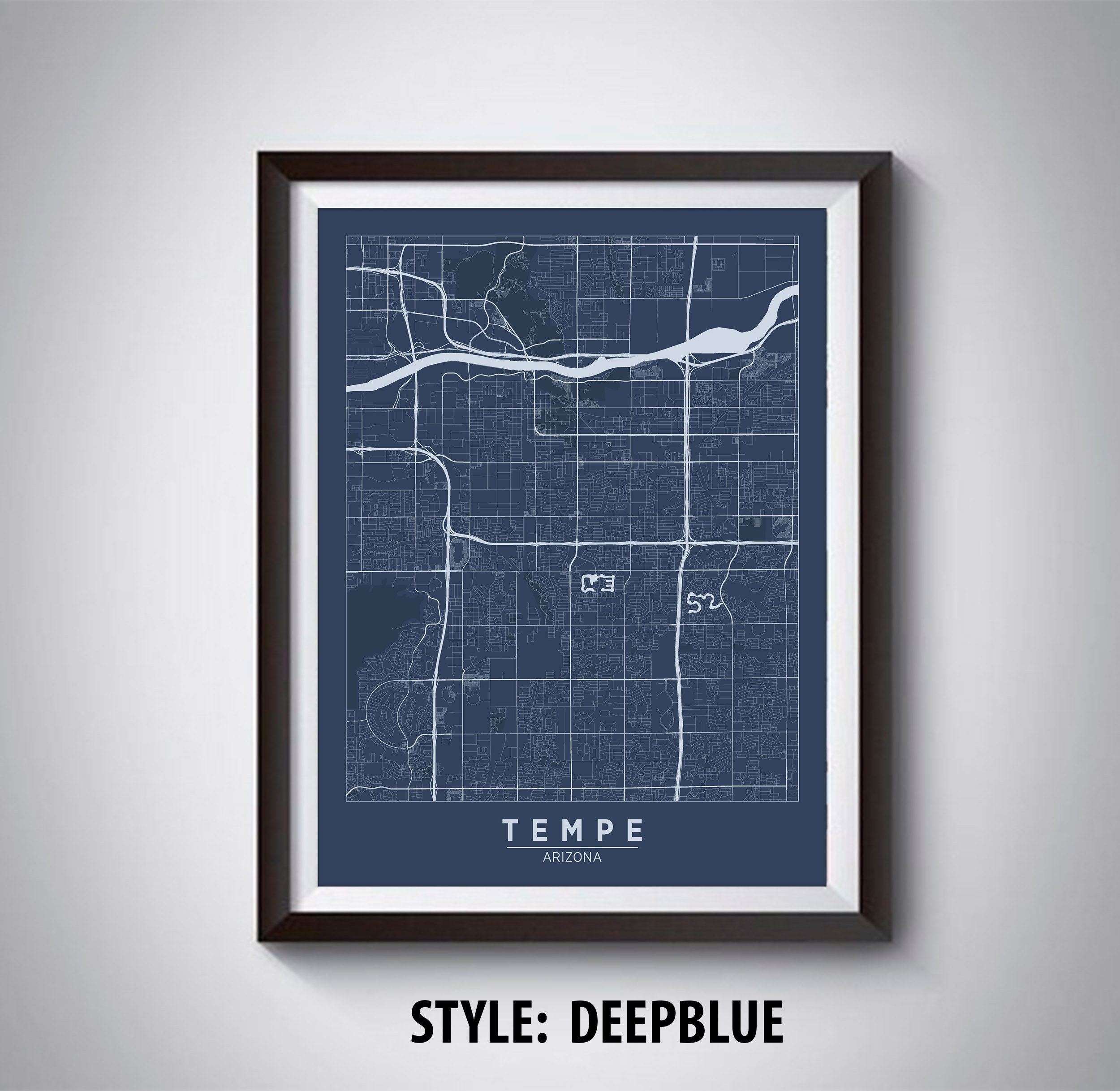 Map of Tempe AZ Tempe Map Tempe Poster Office Décor - Etsy