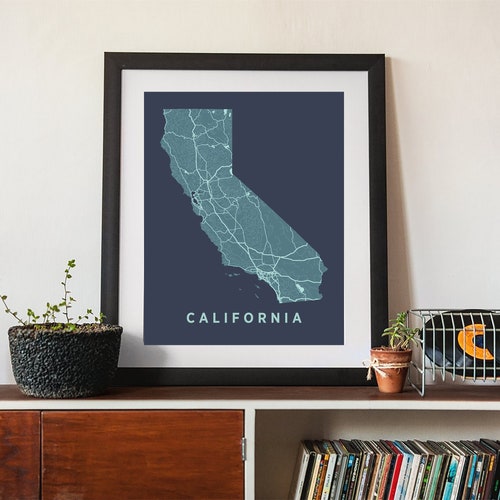 California Map Art California Art Print California State - Etsy