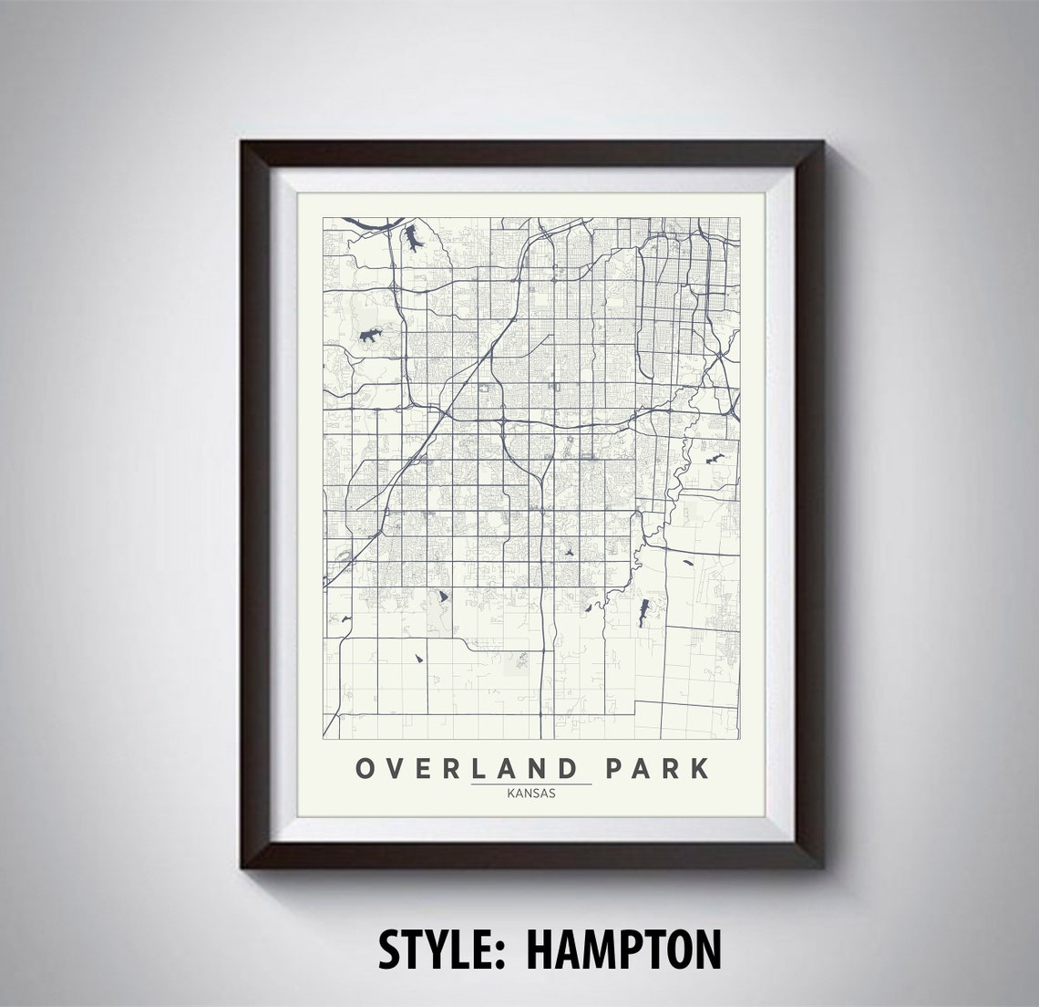 Map of Overland Park KS Overland Park Map Overland Park - Etsy