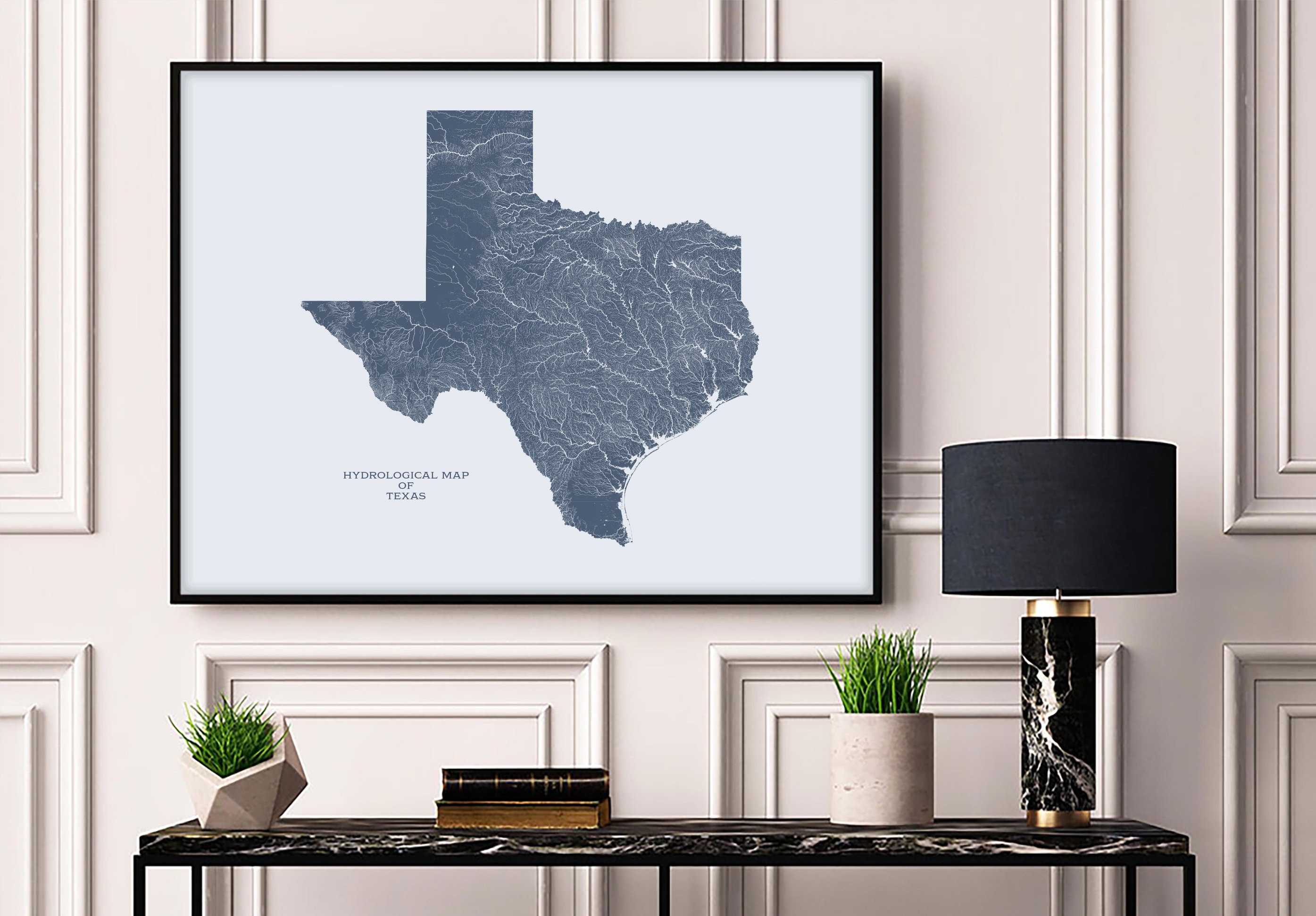Texas Rivers and Lakes Map: Hydrological Poster - Etsy