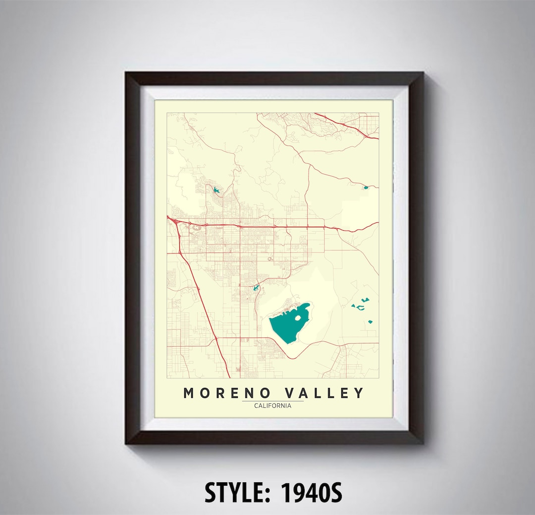 Map of Moreno Valley, CA - Moreno Valley Map - Moreno Valley Poster ...