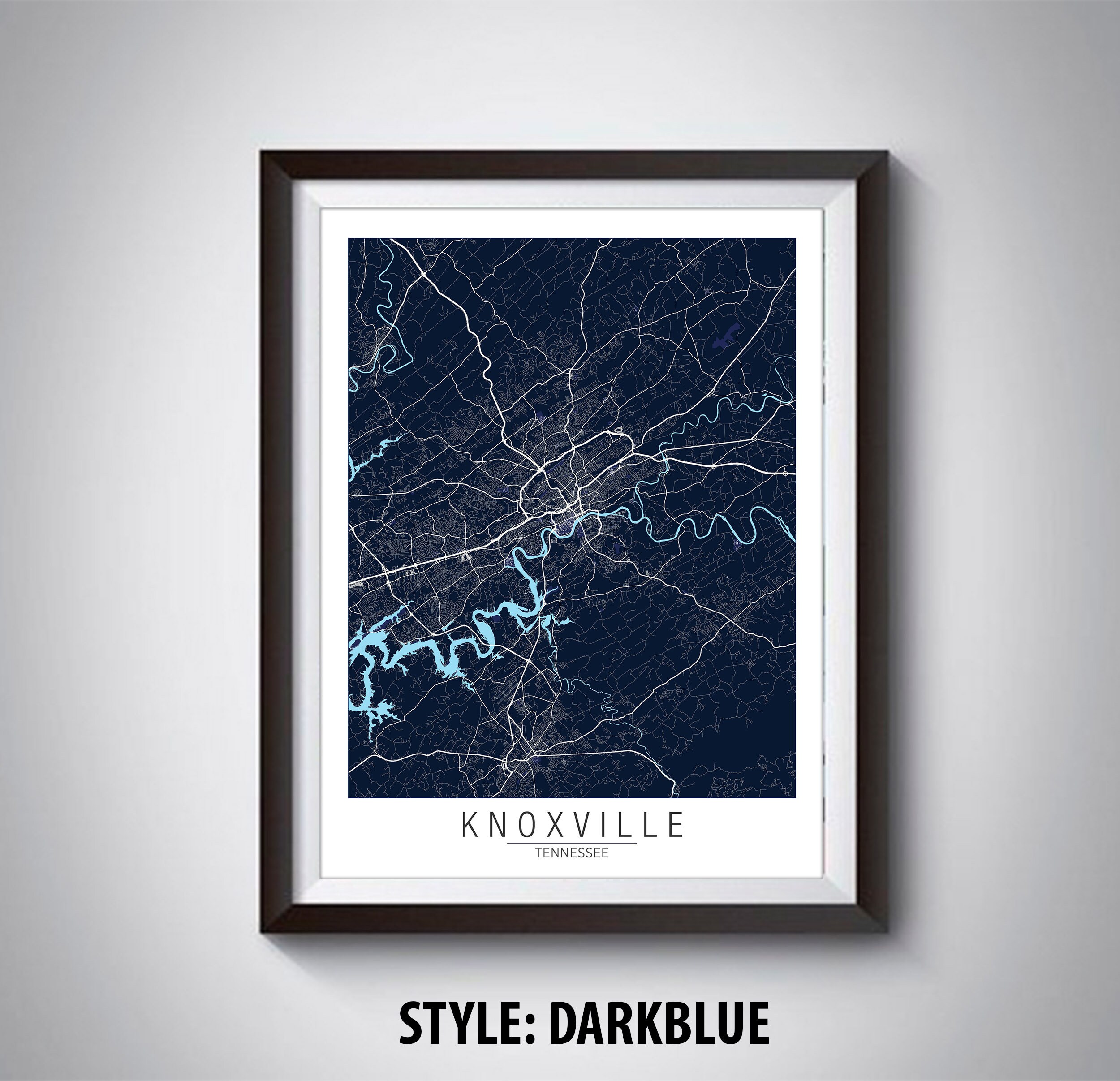 Map of Knoxville TN Knoxville Map Knoxville Poster - Etsy