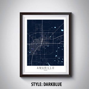 Map of Amarillo, TX - Amarillo Map - Amarillo Poster - Office Décor ...