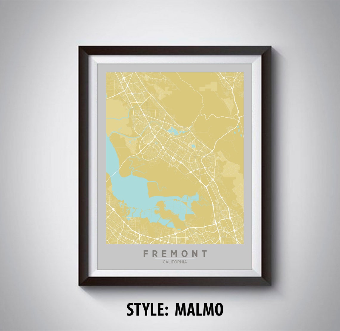 Map of Fremont CA Fremont Map Fremont Poster Office | Etsy
