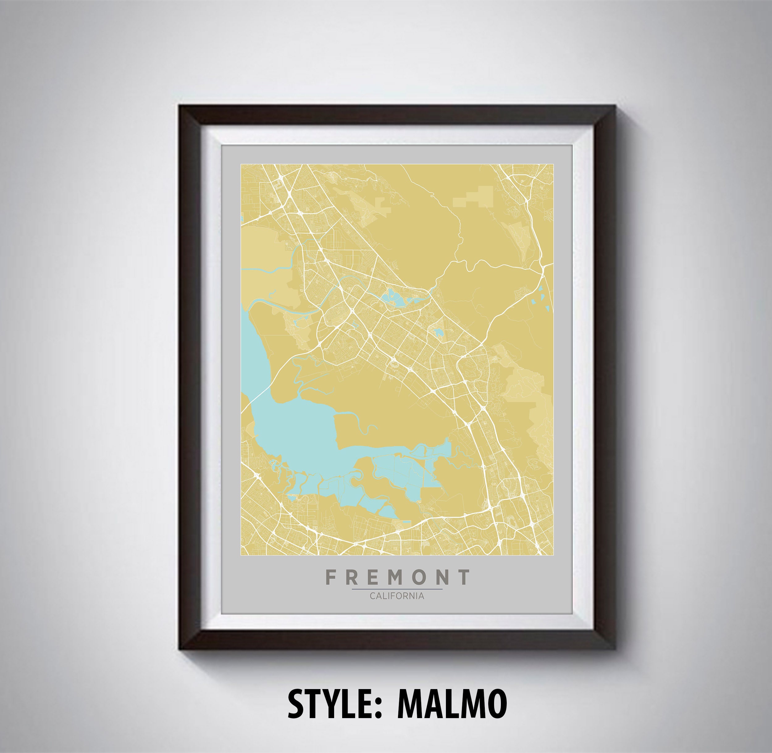 Map of Fremont CA Fremont Map Fremont Poster Office - Etsy