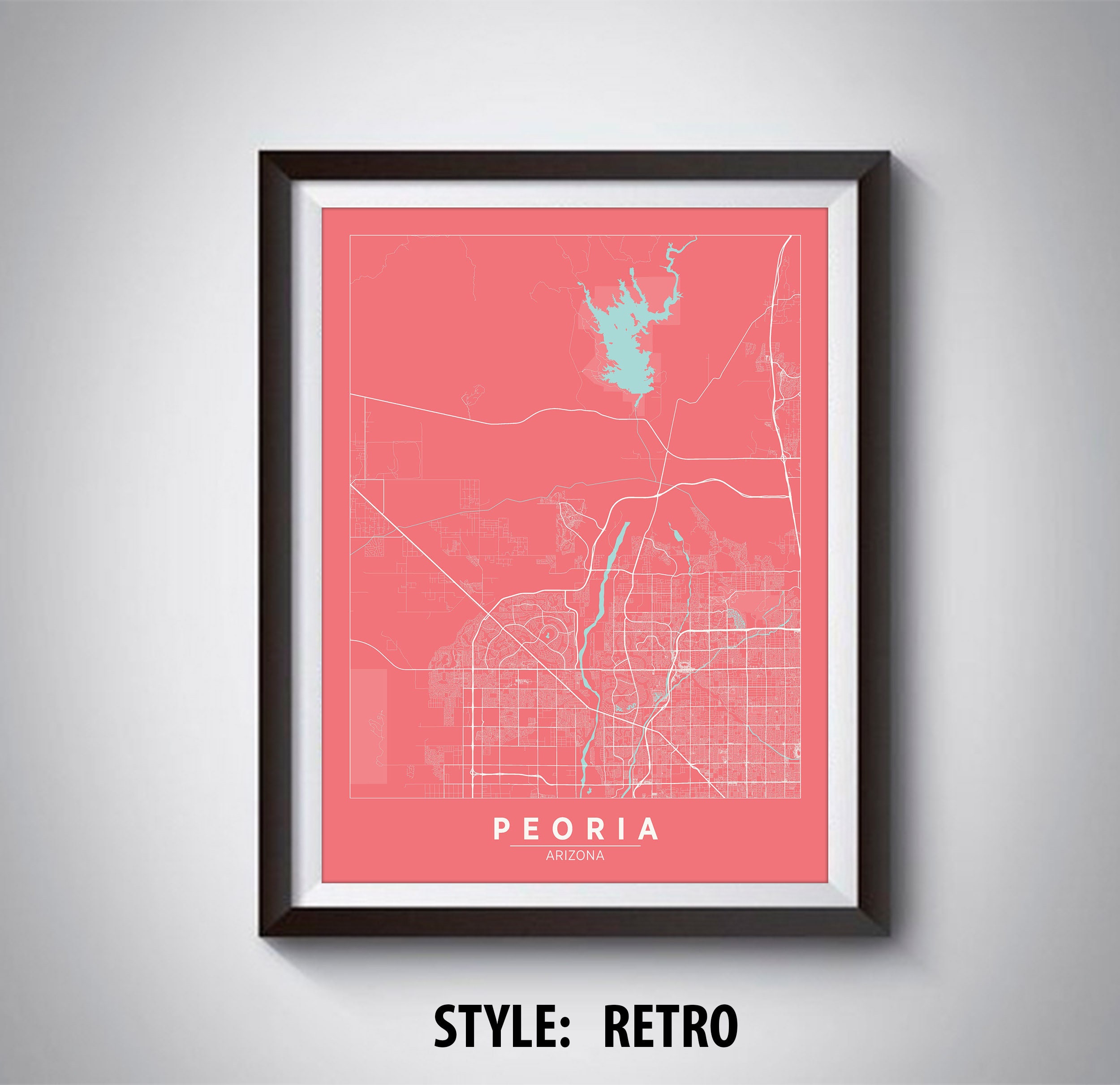 Map of Peoria AZ Peoria Map Peoria Poster Office Décor - Etsy