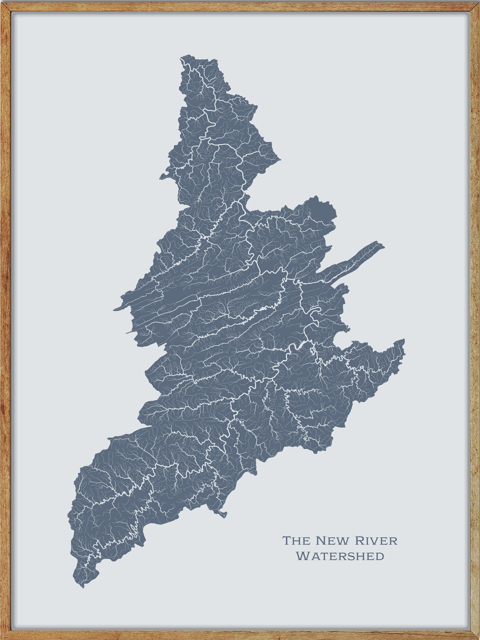 New River Watershed Map: Virginia Rivers and Lakes Poster - Etsy